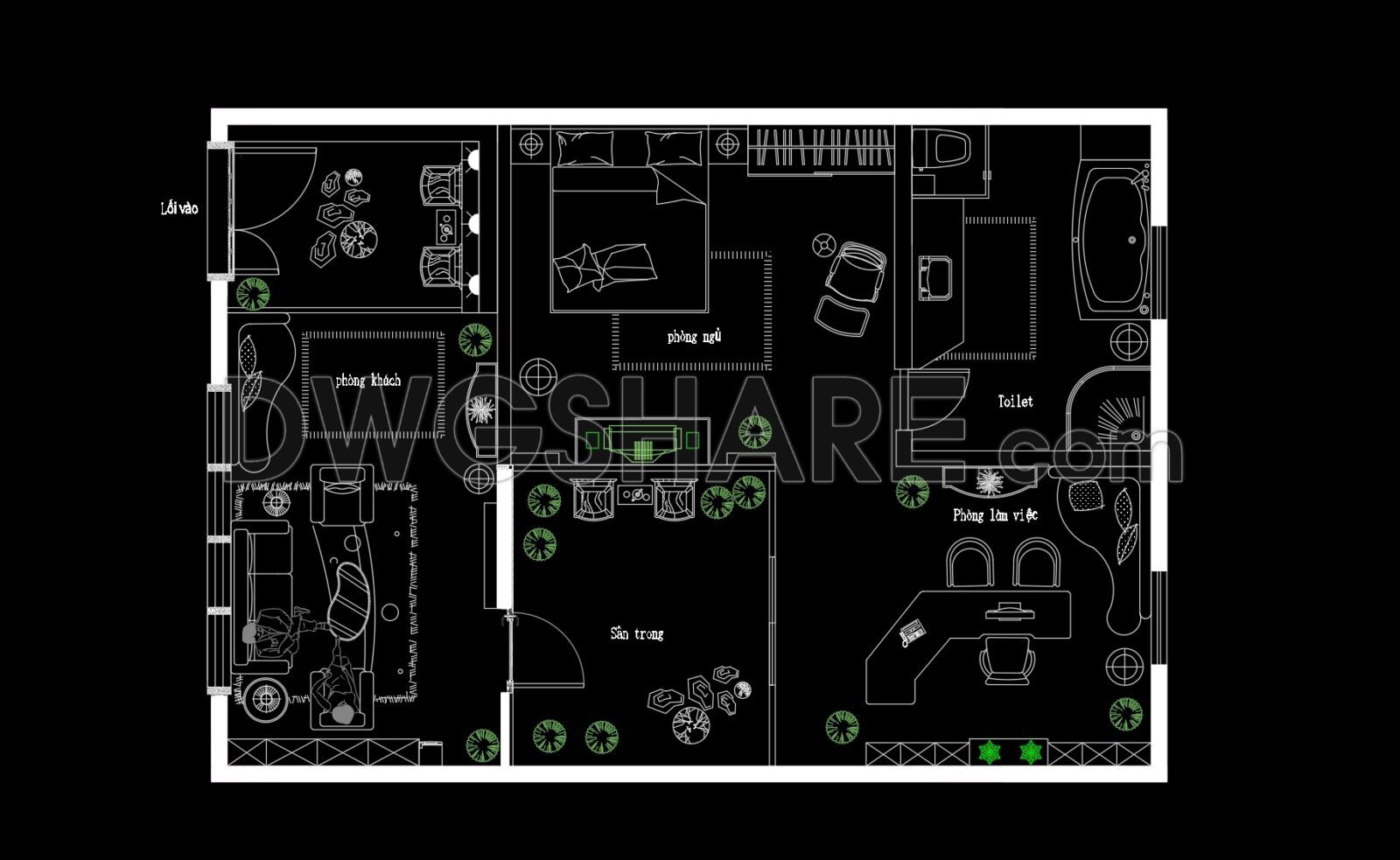 244. Free download functional floor plan CAD drawing of an apartment ...