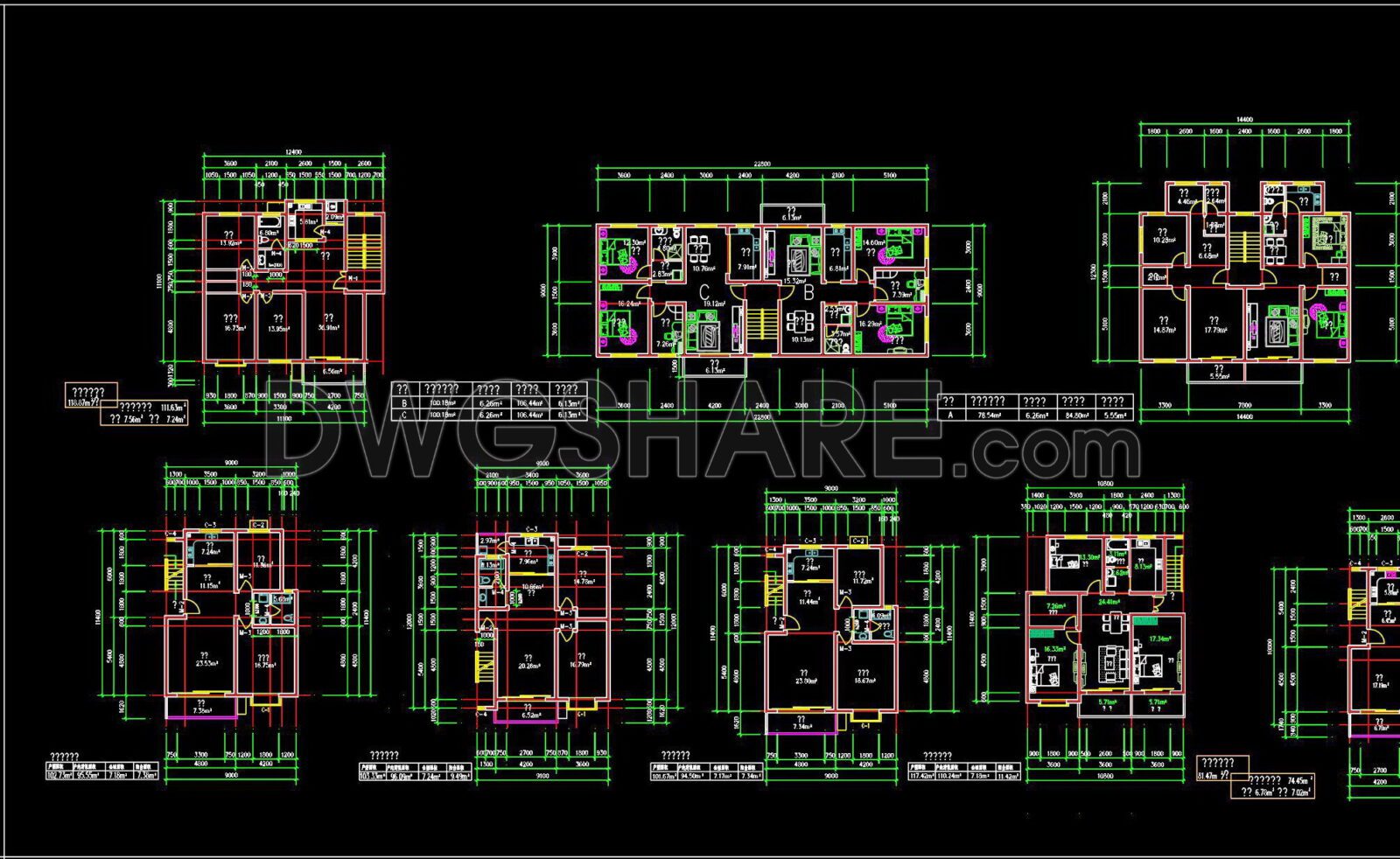 246. Free Download of CAD Drawings for Sample Apartment Floor Plans