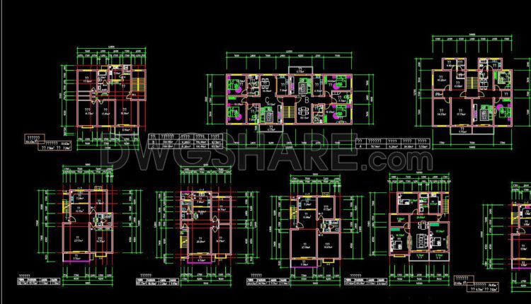 246. Free Download Of Cad Drawings For Sample Apartment Floor Plans (1 ...