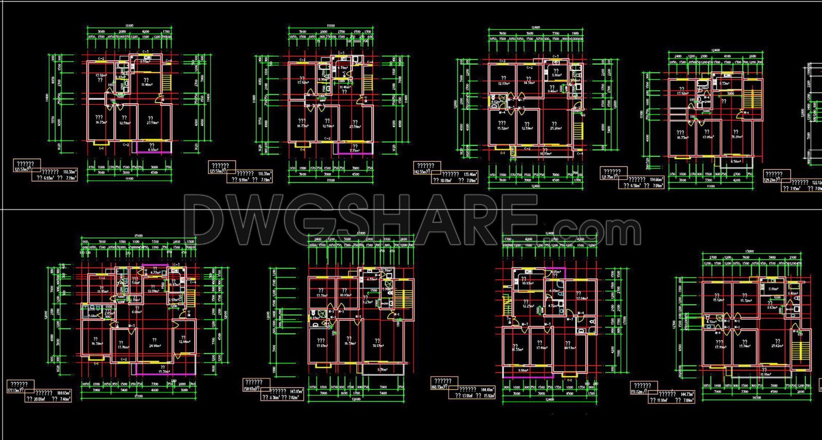 246. Free Download of CAD Drawings for Sample Apartment Floor Plans