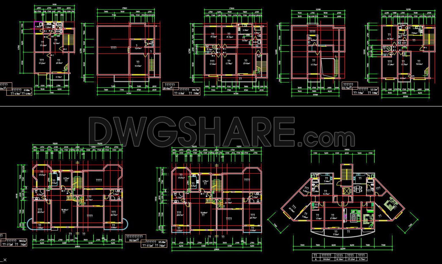 246. Free Download of CAD Drawings for Sample Apartment Floor Plans