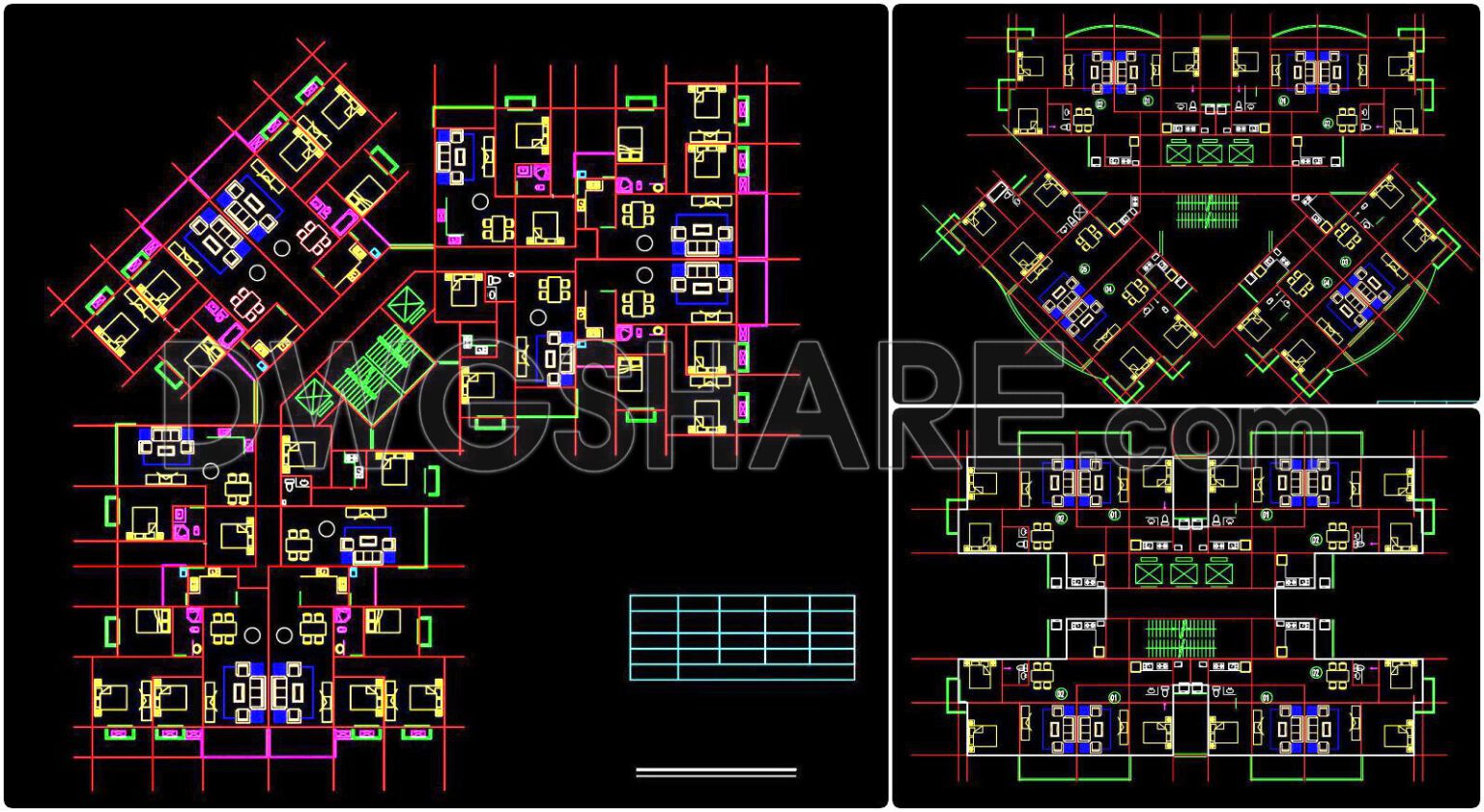 247. Free Download of CAD Drawings for Sample Apartment Floor Plans