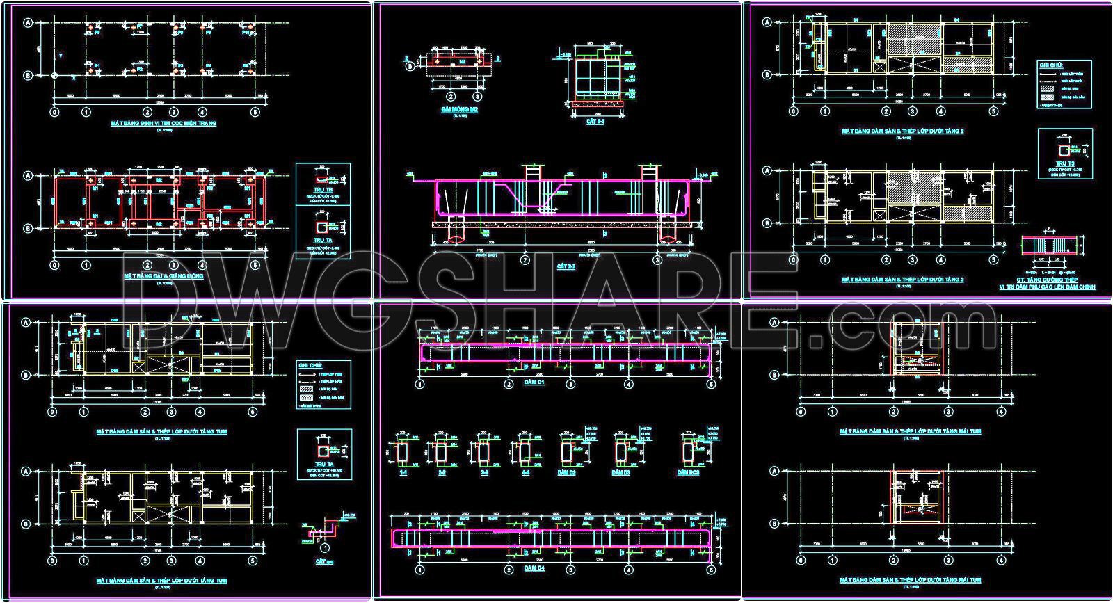 305. Download free CAD structural drawings for a 4.9m x 19m reinforced ...