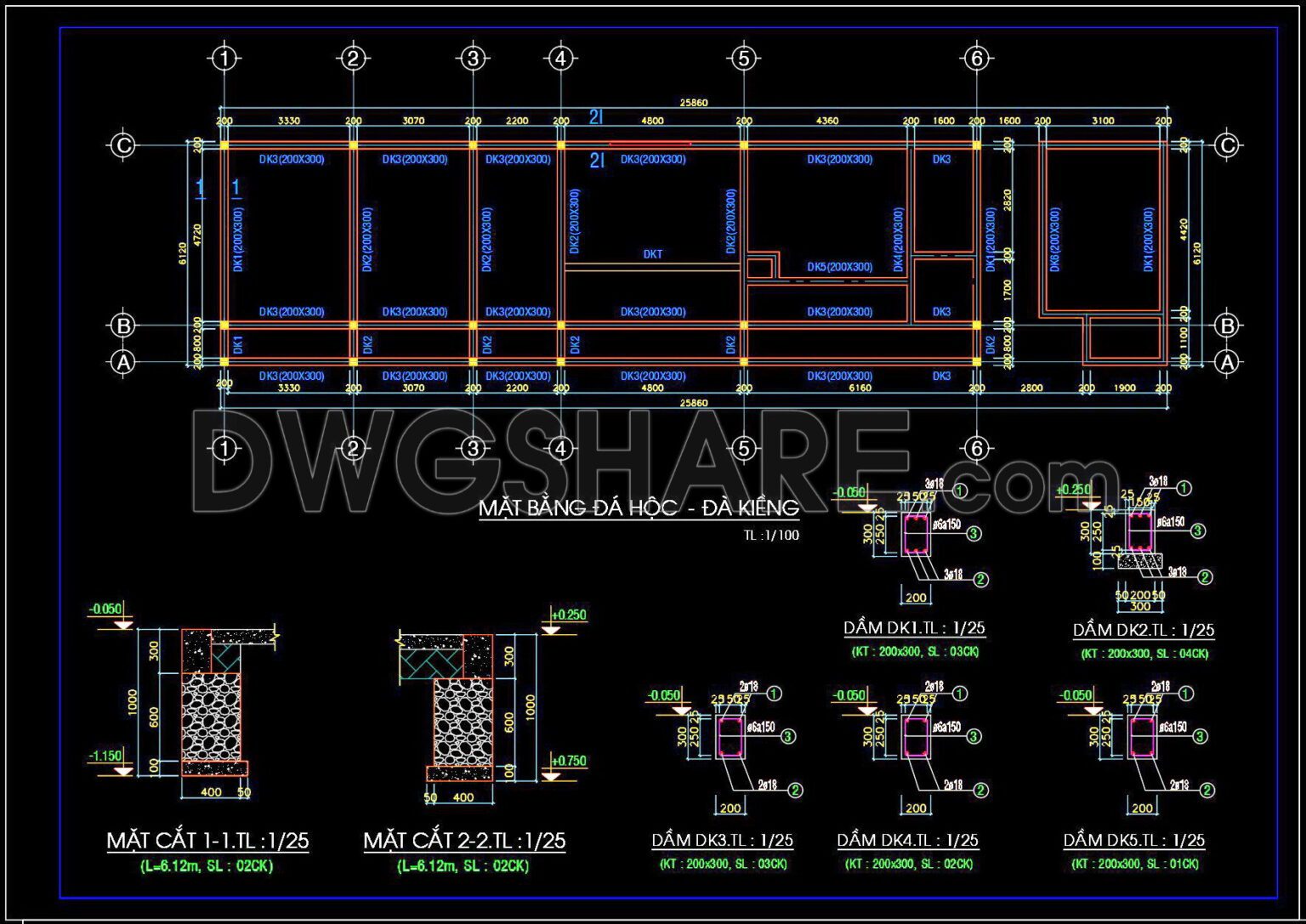 311. Download free CAD structural drawings for a 6m x 20m reinforced ...