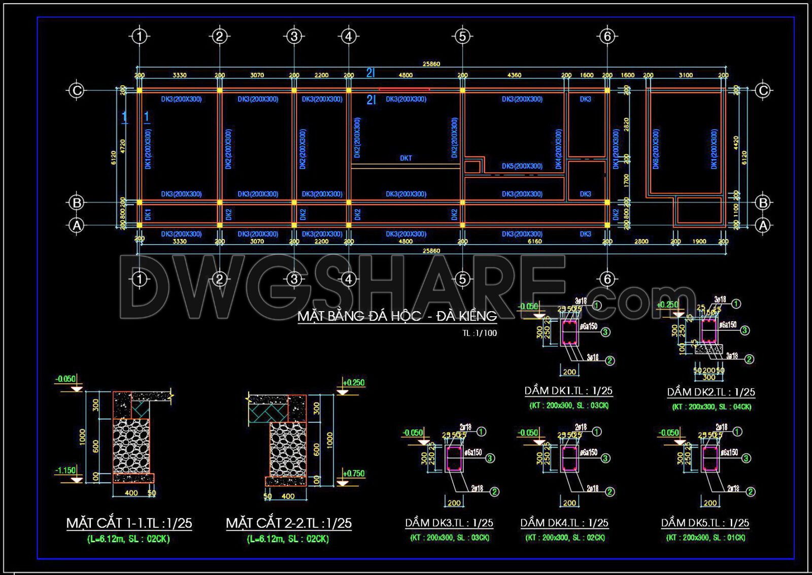 311. Download free CAD structural drawings for a 6m x 20m reinforced ...