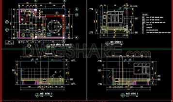 78.Flag Pole Elevation and Sections Details Autocad file