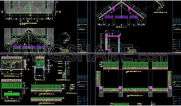406. Free Download Detailed Roof Plan and Construction Drawing
