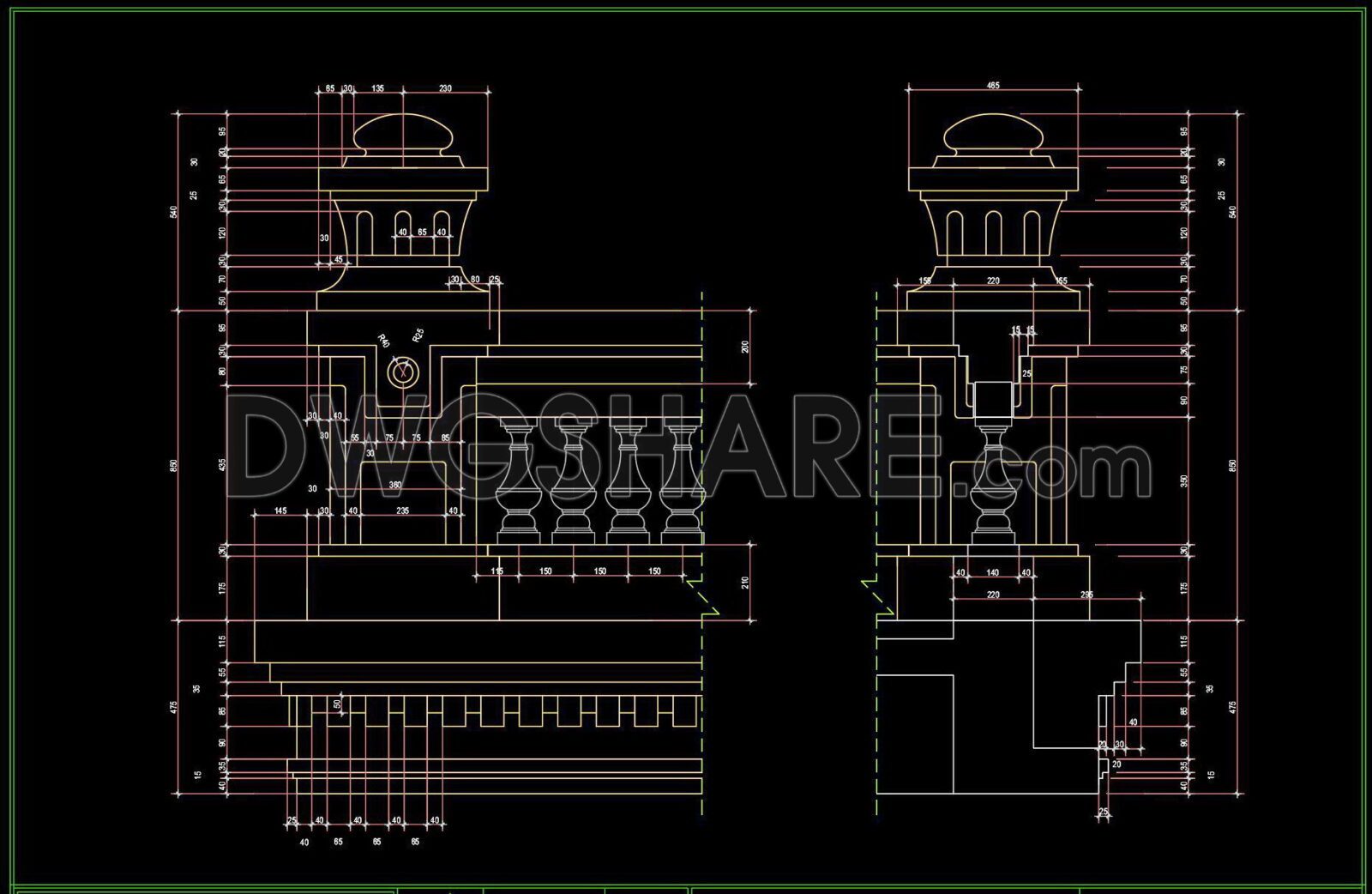 384. Free download of CAD drawings of European classical architectural ...