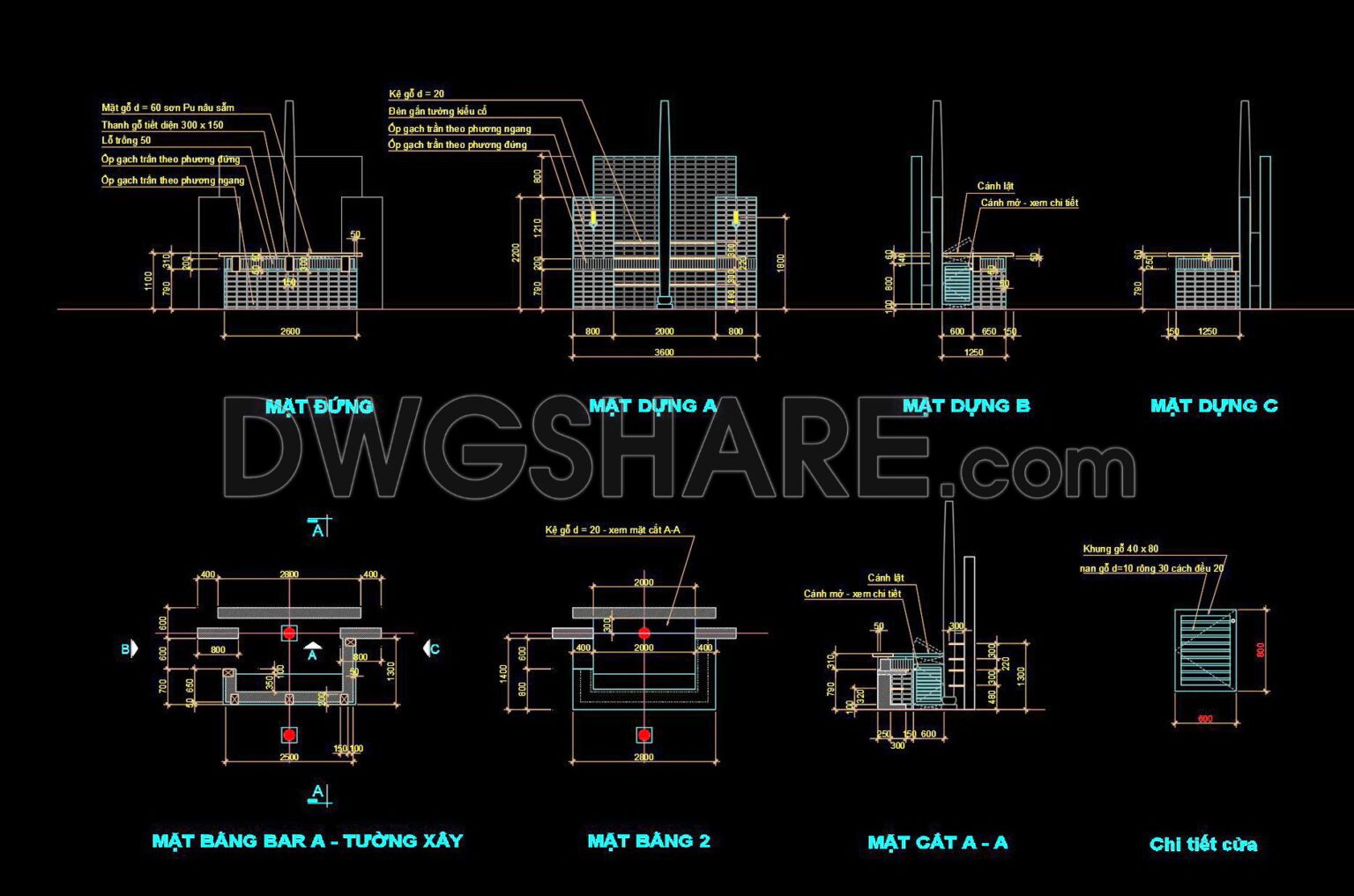 46. Free download of CAD drawings for the Net Viet coffee shop floor ...