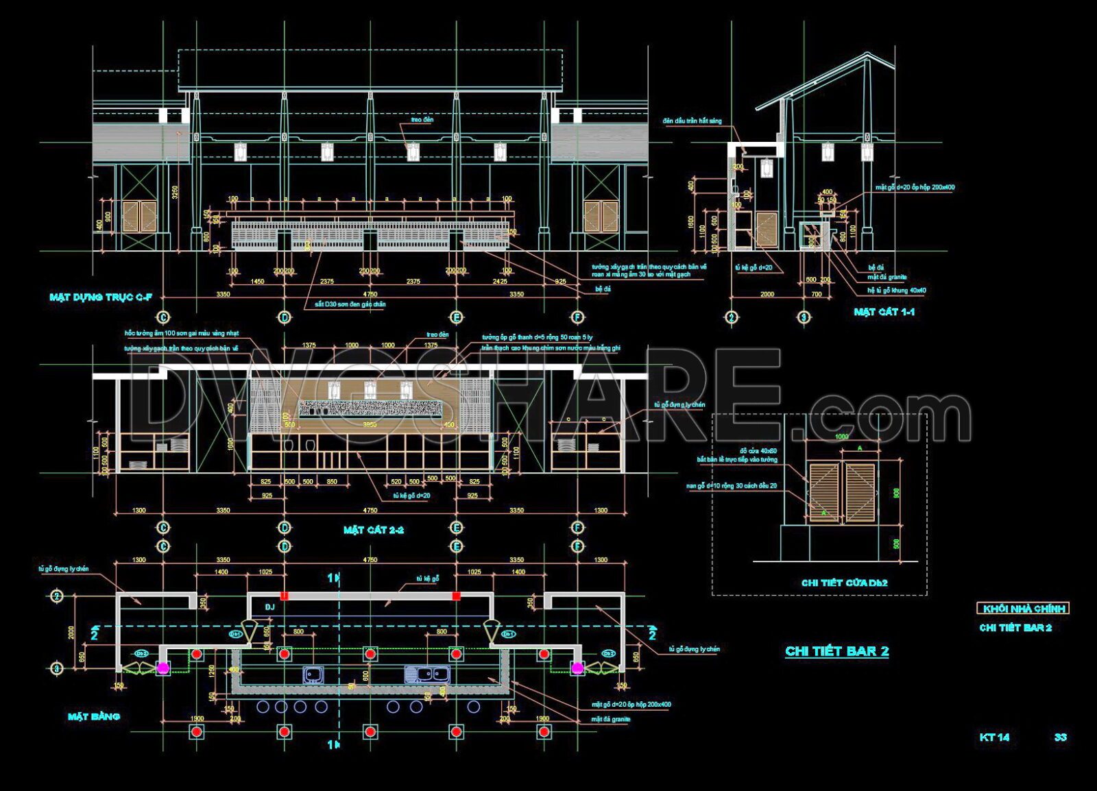 46. Free download of CAD drawings for the Net Viet coffee shop floor ...