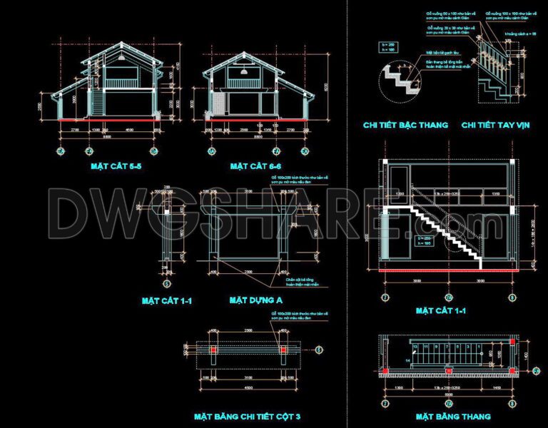 46. Free download of CAD drawings for the Net Viet coffee shop floor ...