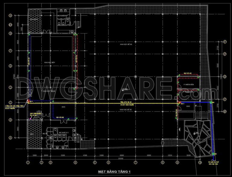 46. Free download of CAD drawings for the Net Viet coffee shop floor ...