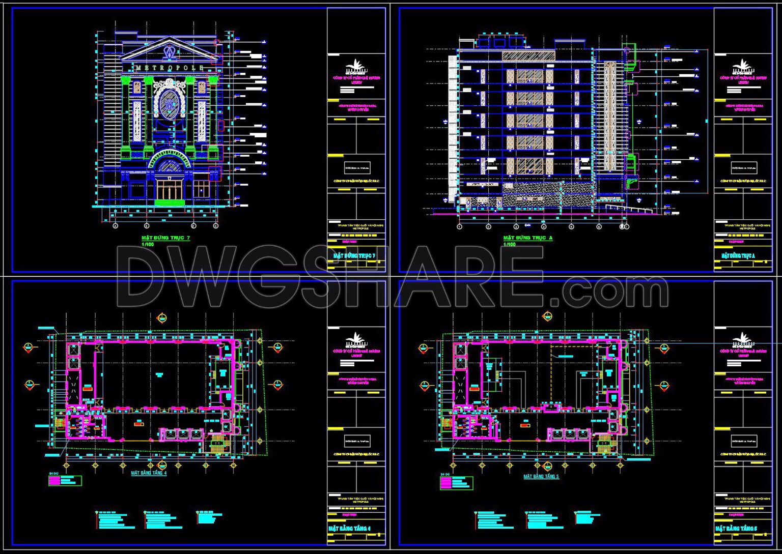 50. Free Download of CAD Floor Plan Design for a 1200m2 Wedding Restaurant