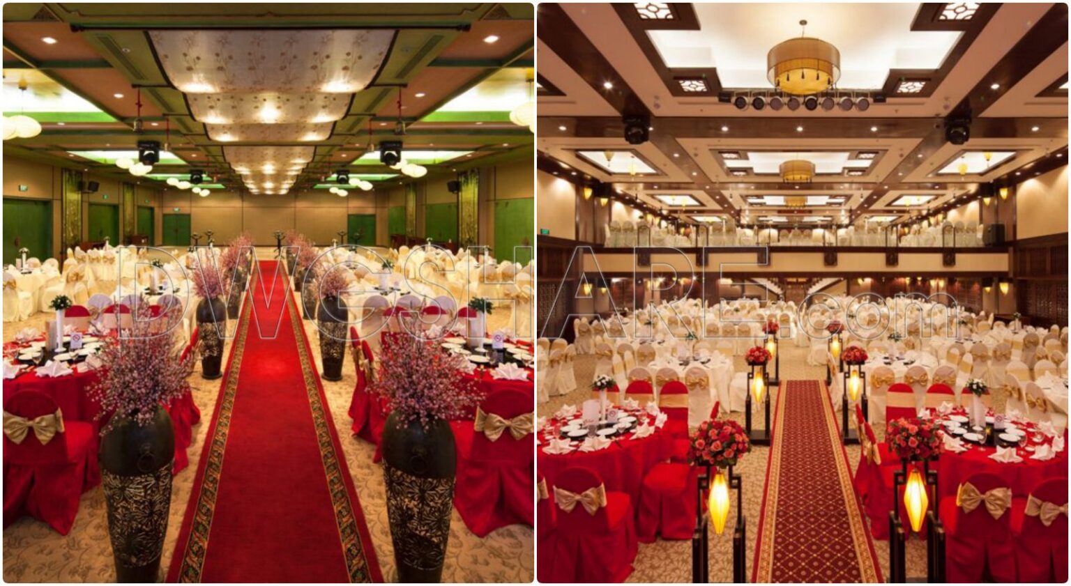 50. Free Download of CAD Floor Plan Design for a 1200m2 Wedding Restaurant