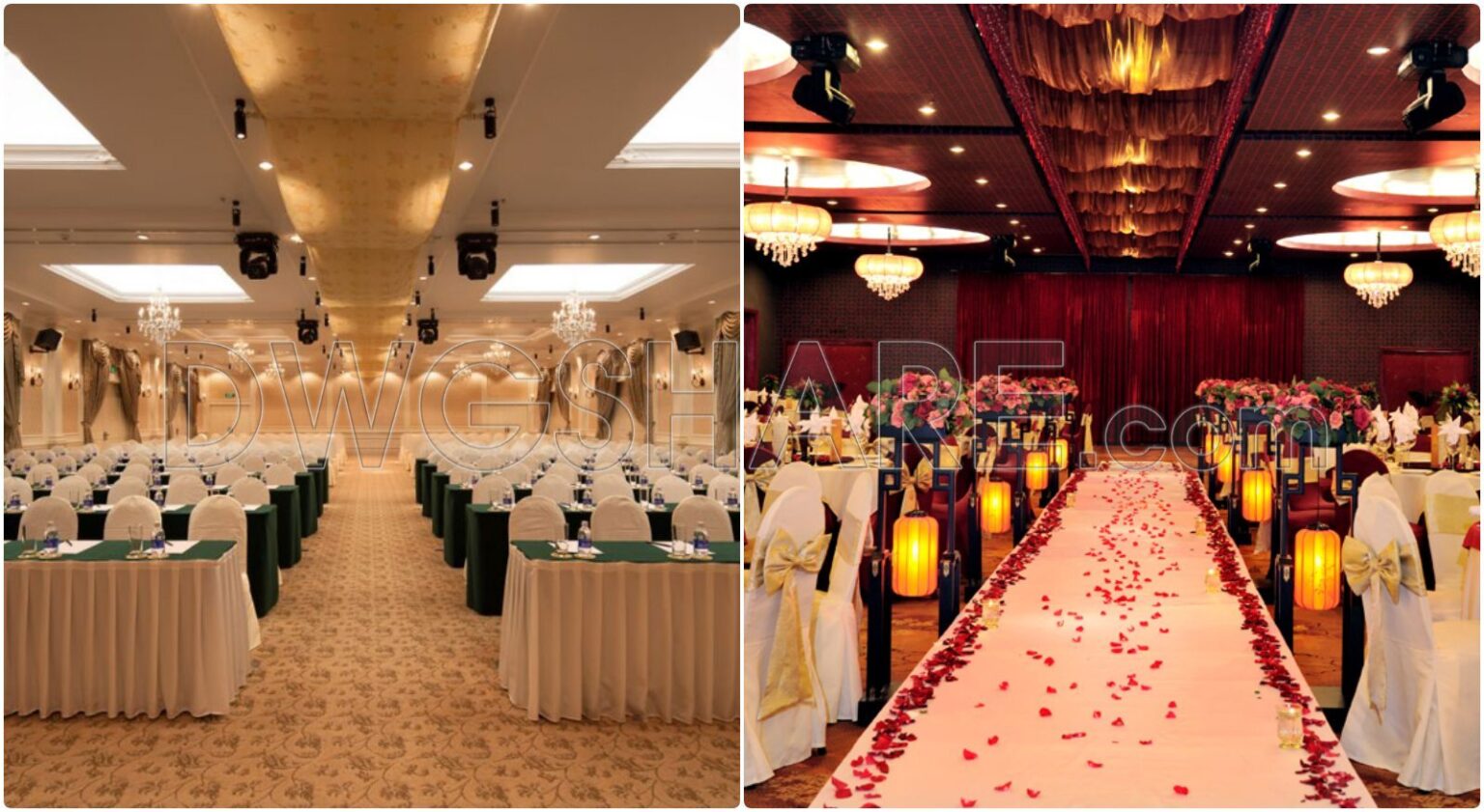 50. Free Download of CAD Floor Plan Design for a 1200m2 Wedding Restaurant