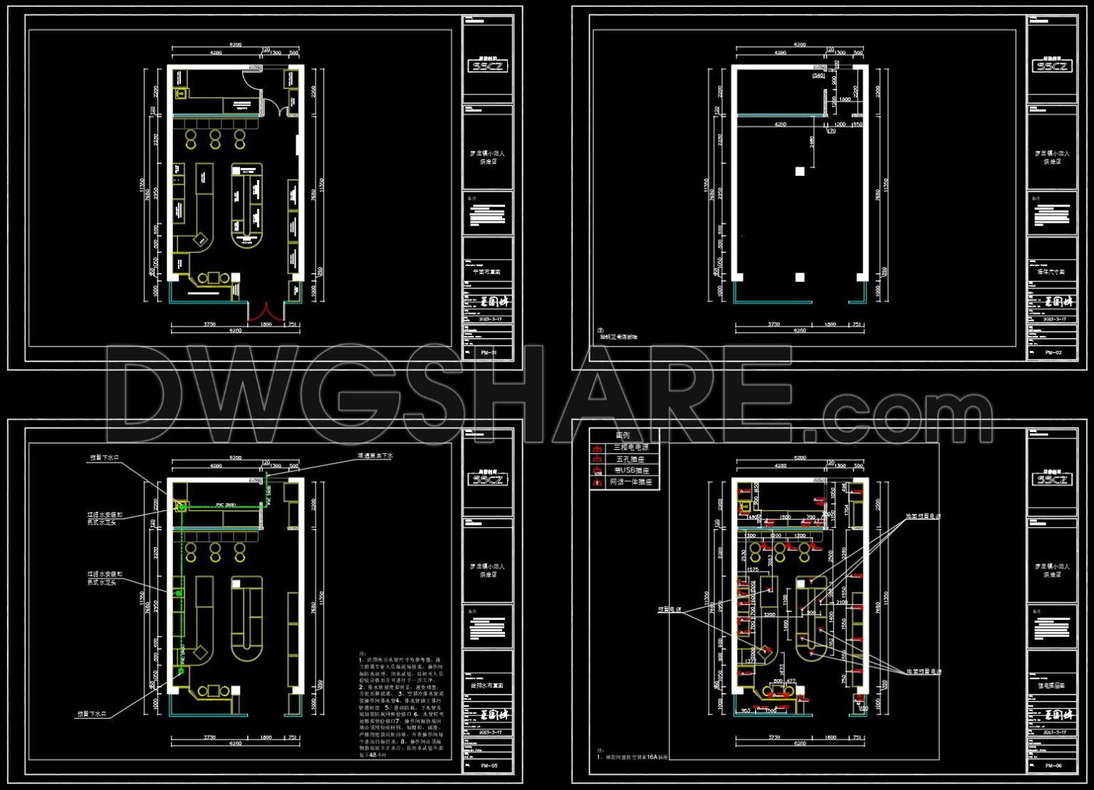 51. Download CAD Drawings for Interior Construction Design of an 80m2 ...