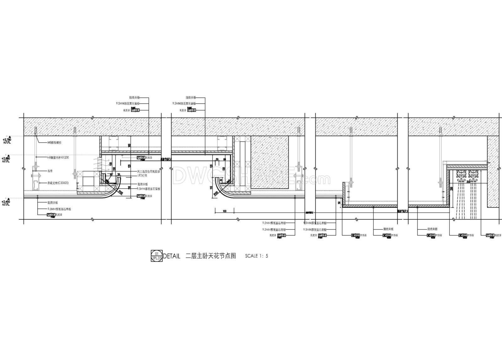 531. Free download of detailed CAD drawings for the curved gypsum ...