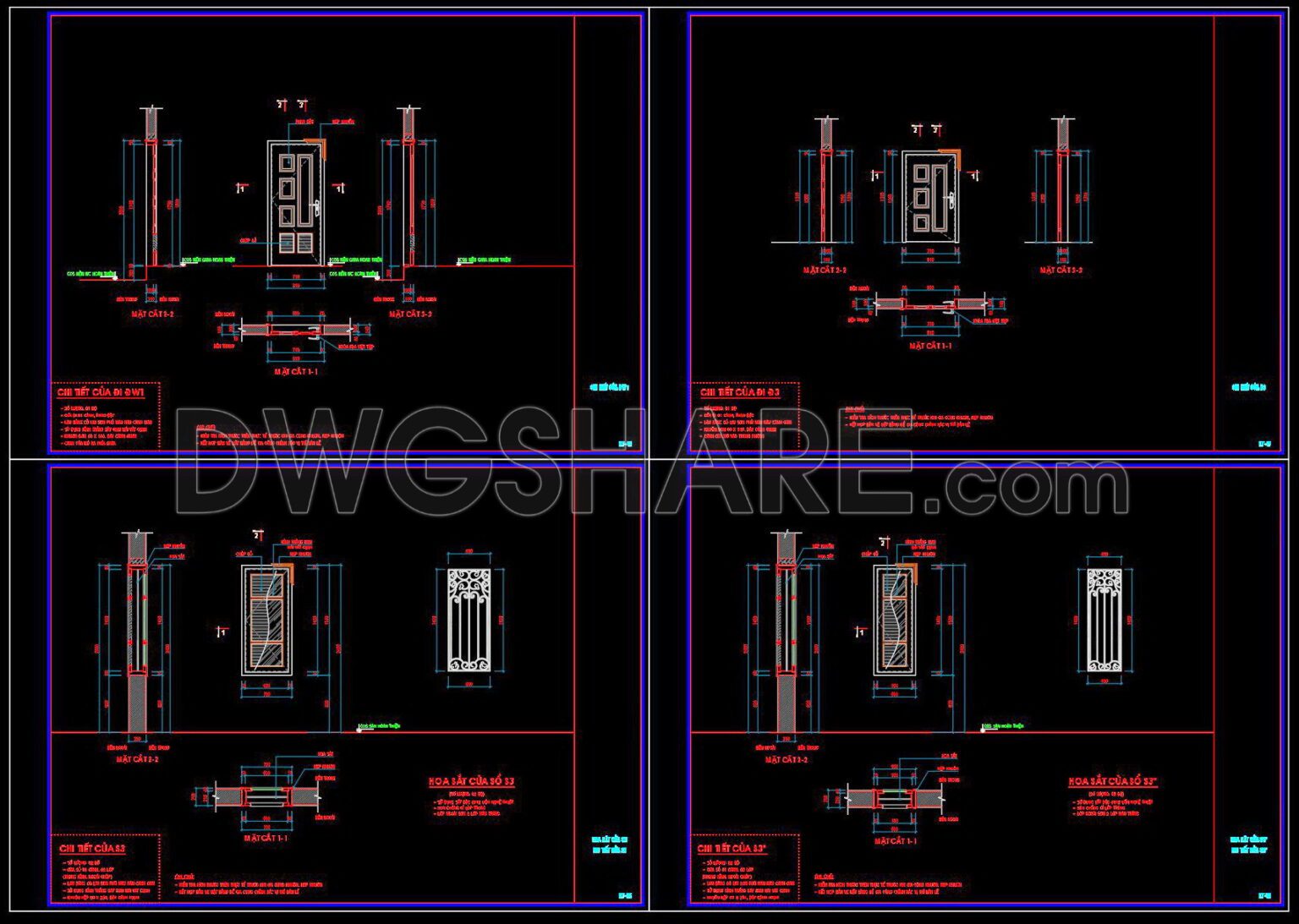 650. Detailed CAD Drawings Of Doors, Windows For Download