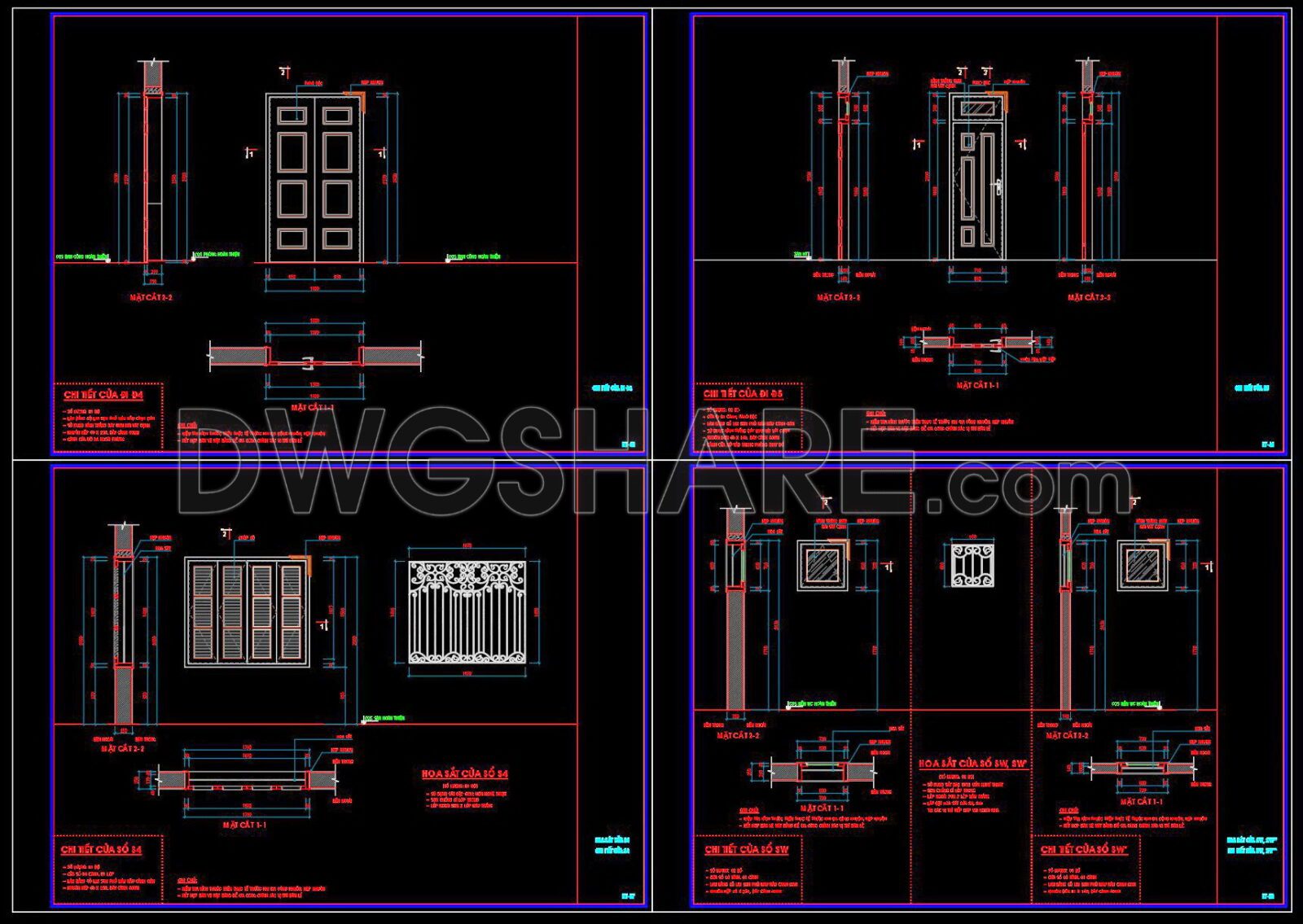 650. Detailed CAD Drawings Of Doors, Windows For Download