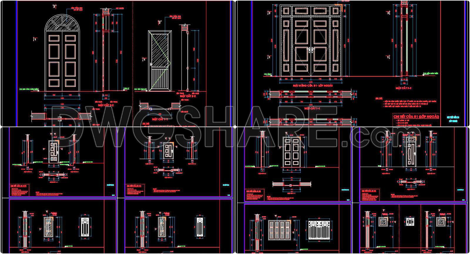 650. Detailed CAD Drawings Of Doors, Windows For Download