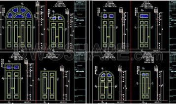 141.Arch Window CAD Blocks Elevation Design Free Download