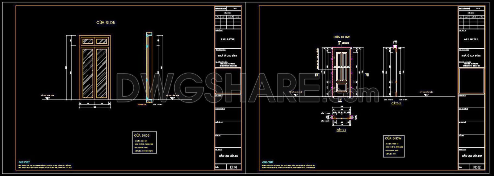 654. Detailed CAD Drawings Of Doors, Windows For Download