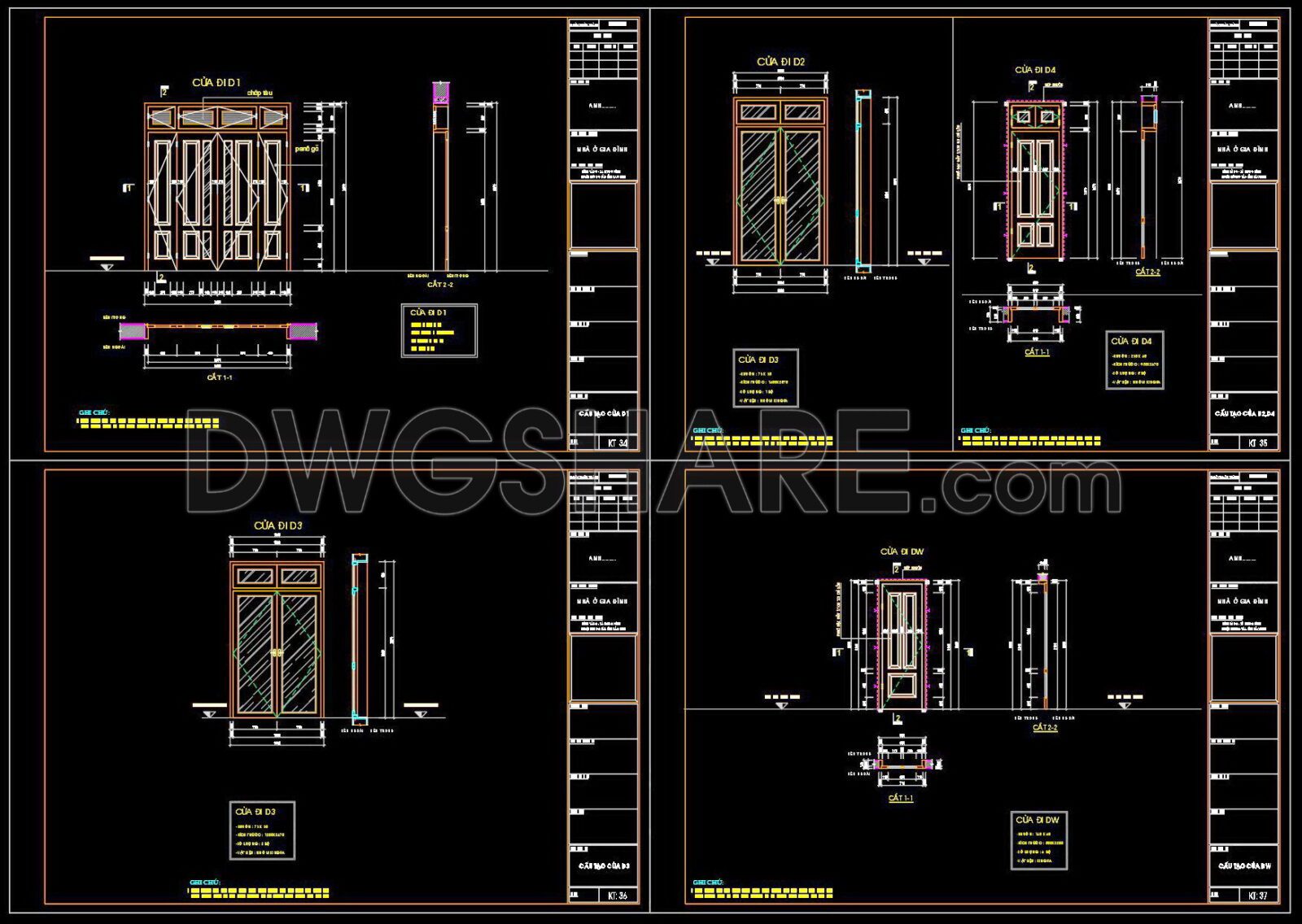 655. Detailed CAD Drawings Of Doors, Windows For Download