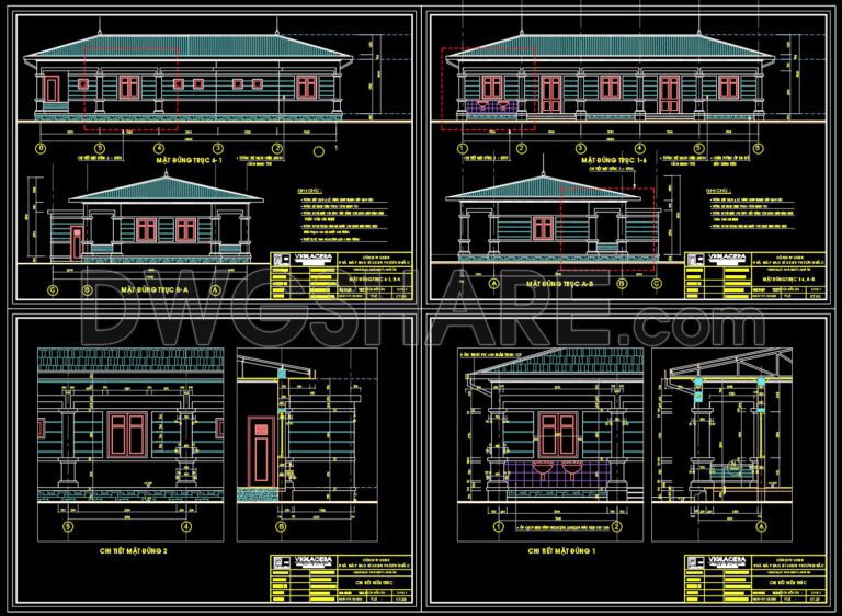 71. Download CAD construction technical drawings for a staff dormitory ...