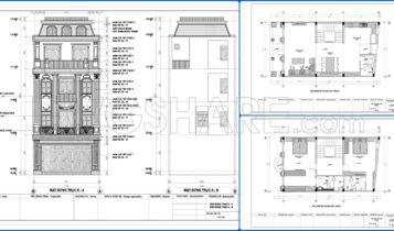 Download free architectural CAD drawings for Townhouses, Villas