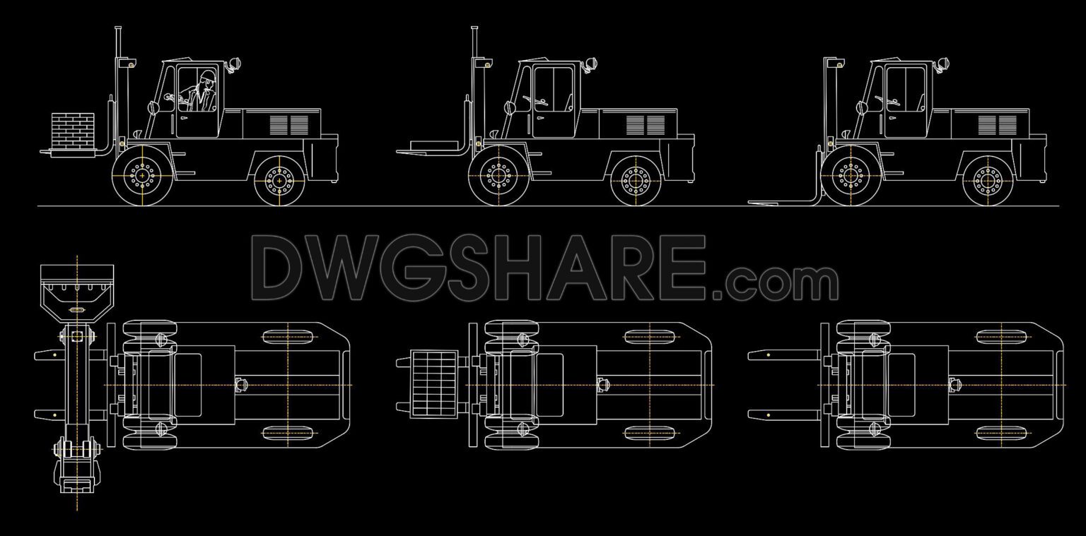 92. Free Download of CAD Drawings for Forklift