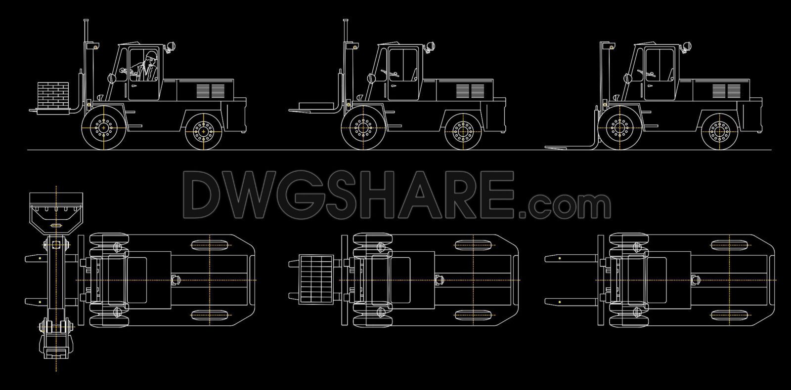 92. Free Download of CAD Drawings for Forklift