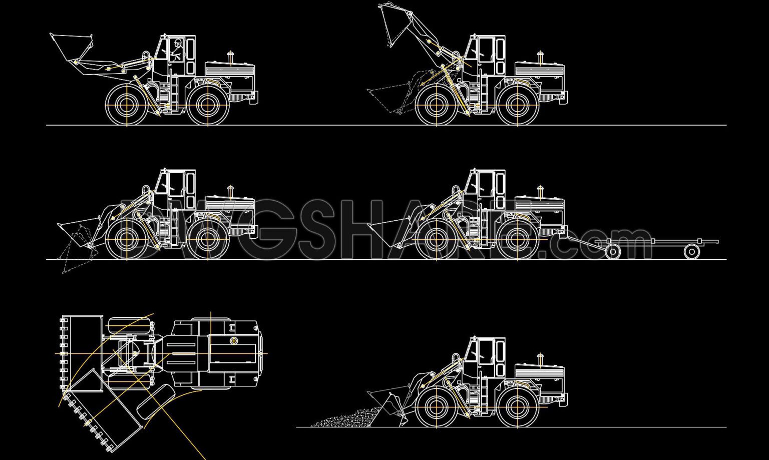 93. Free Download of CAD Drawings for Excavators