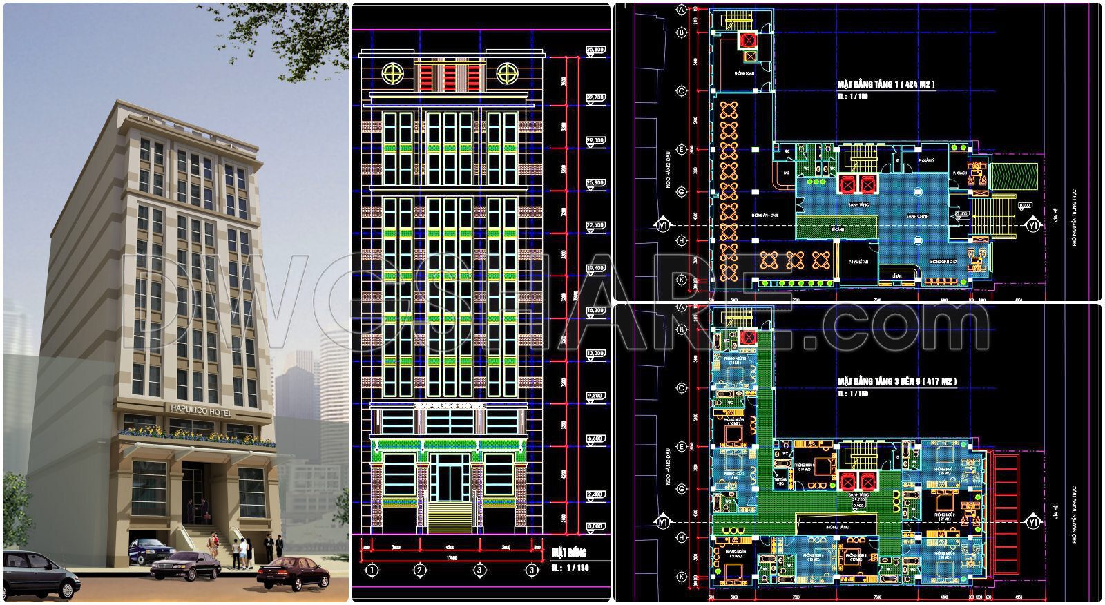 99. Free Download of 10-Story Hotel Design Drawings