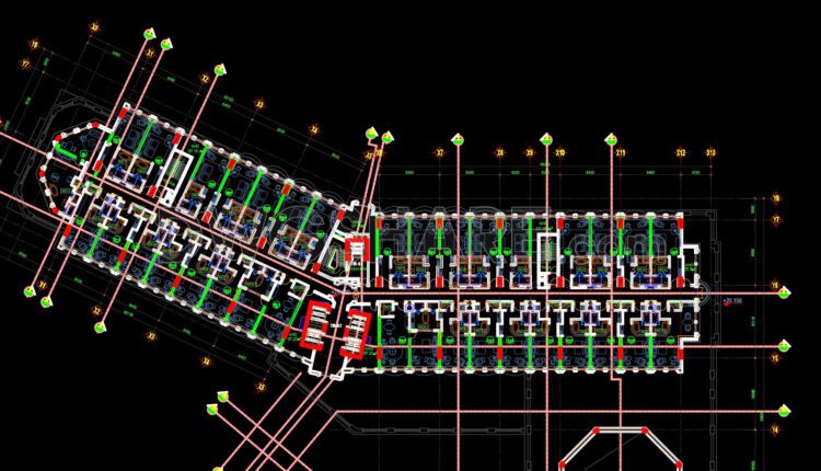 107. Download Free Cad Floor Plan Of A 5-star Hotel With A 2300m2 Area ...