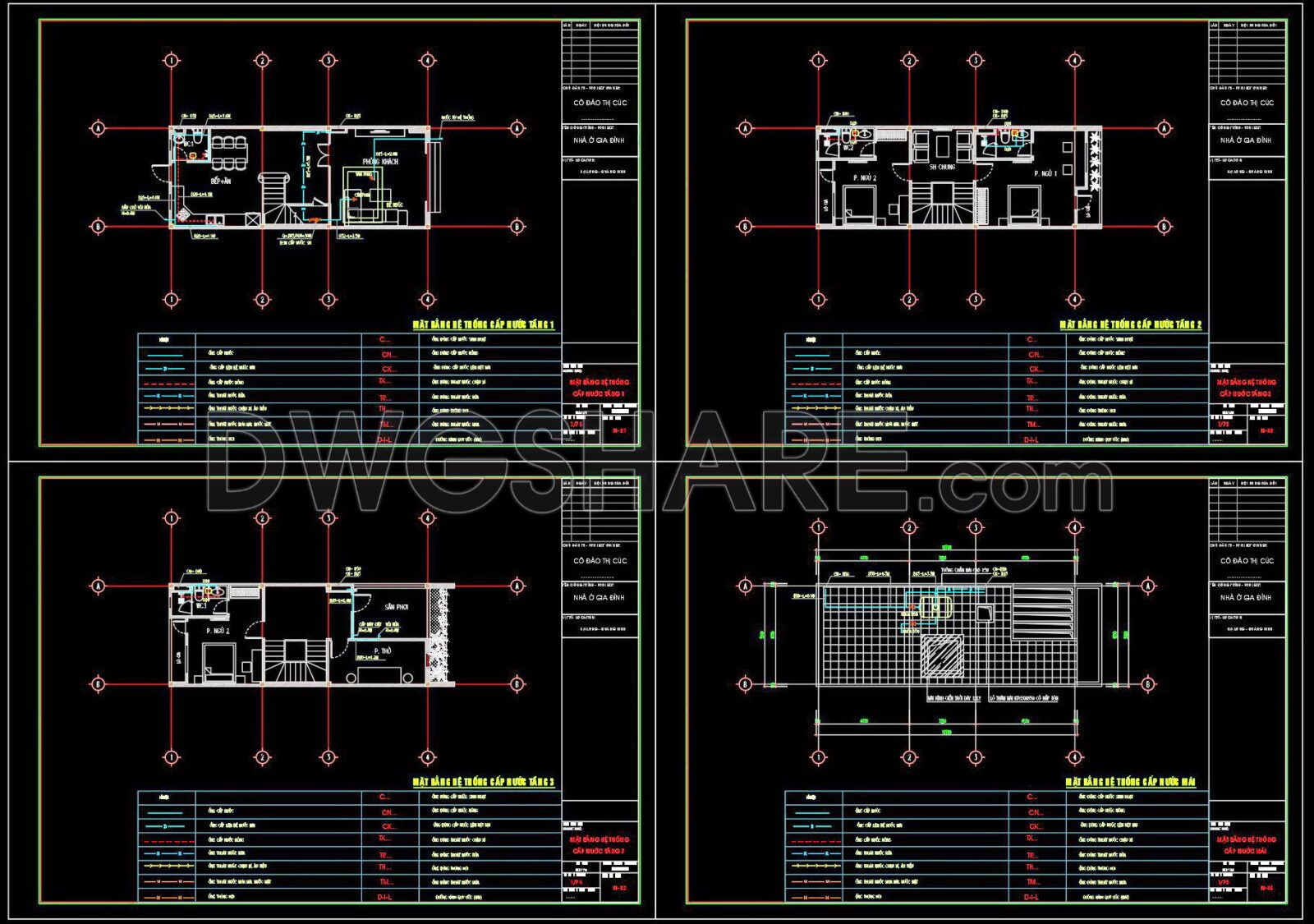 117. CAD drawings detailing the design of water supply and drainage ...