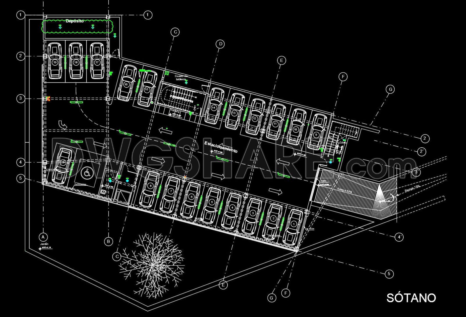 14. Download detailed CAD drawing of the public parking lot