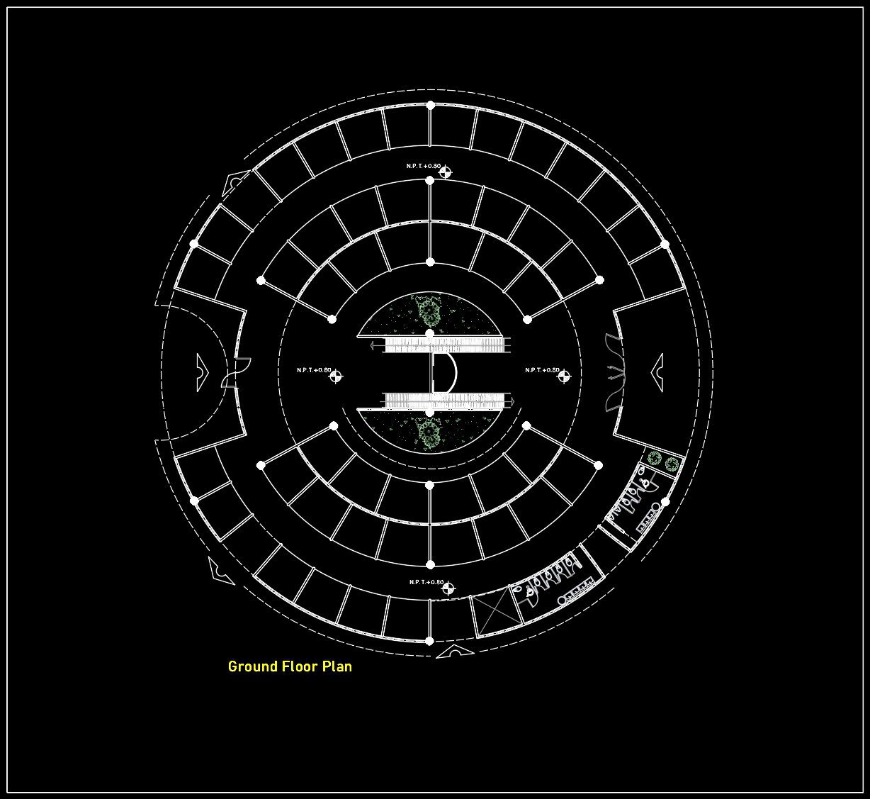 16. Free CAD Drawing Download – Circular Layout Museum