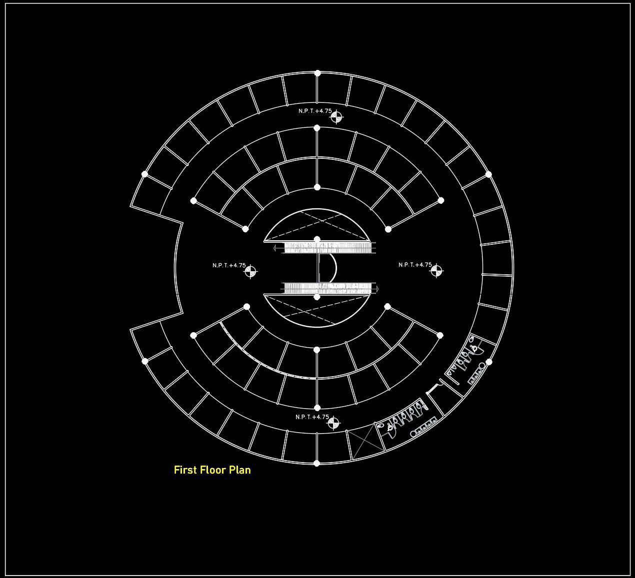 16. Free CAD Drawing Download – Circular Layout Museum