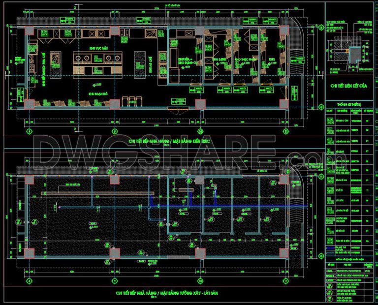 168. Detailed Restaurant Kitchen CAD Drawings - Free Download