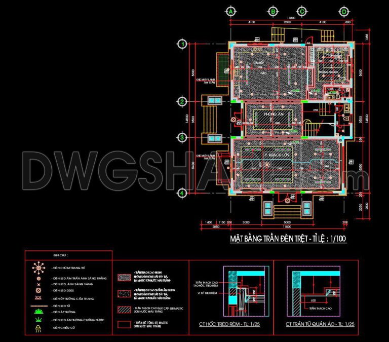174. Free download of detailed CAD drawings of ceiling plans and ...