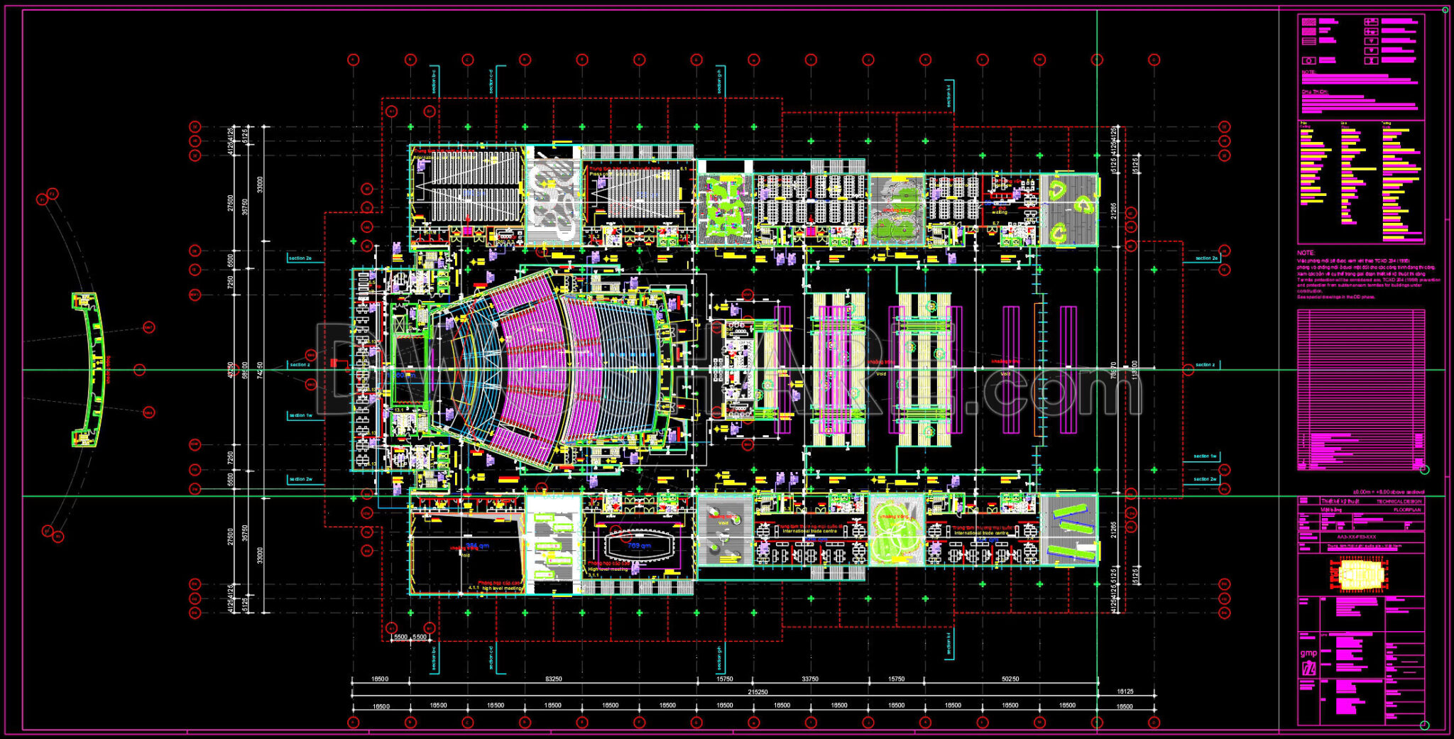 18. Free Download CAD Drawings of THE NATIONAL CONVENTION CENTER – Vietnam