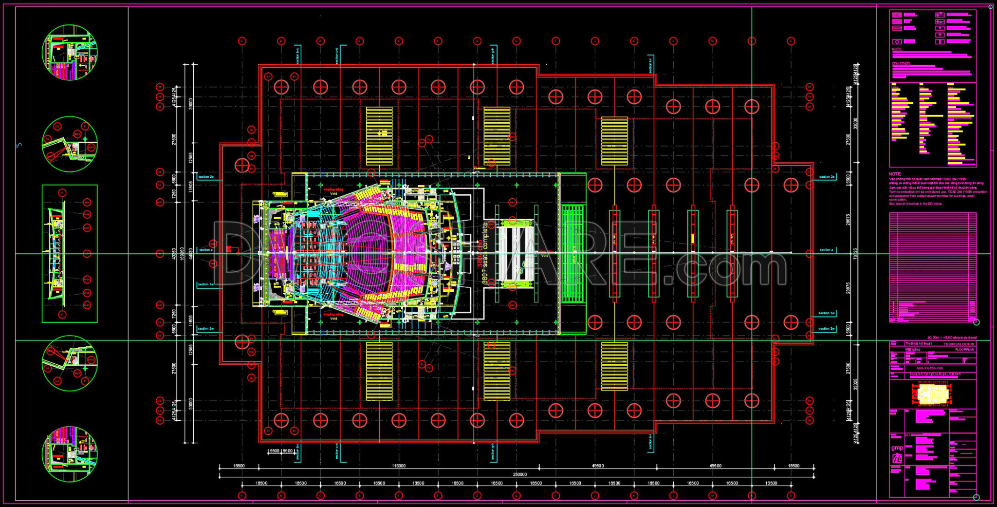 18. Free Download CAD Drawings of THE NATIONAL CONVENTION CENTER – Vietnam