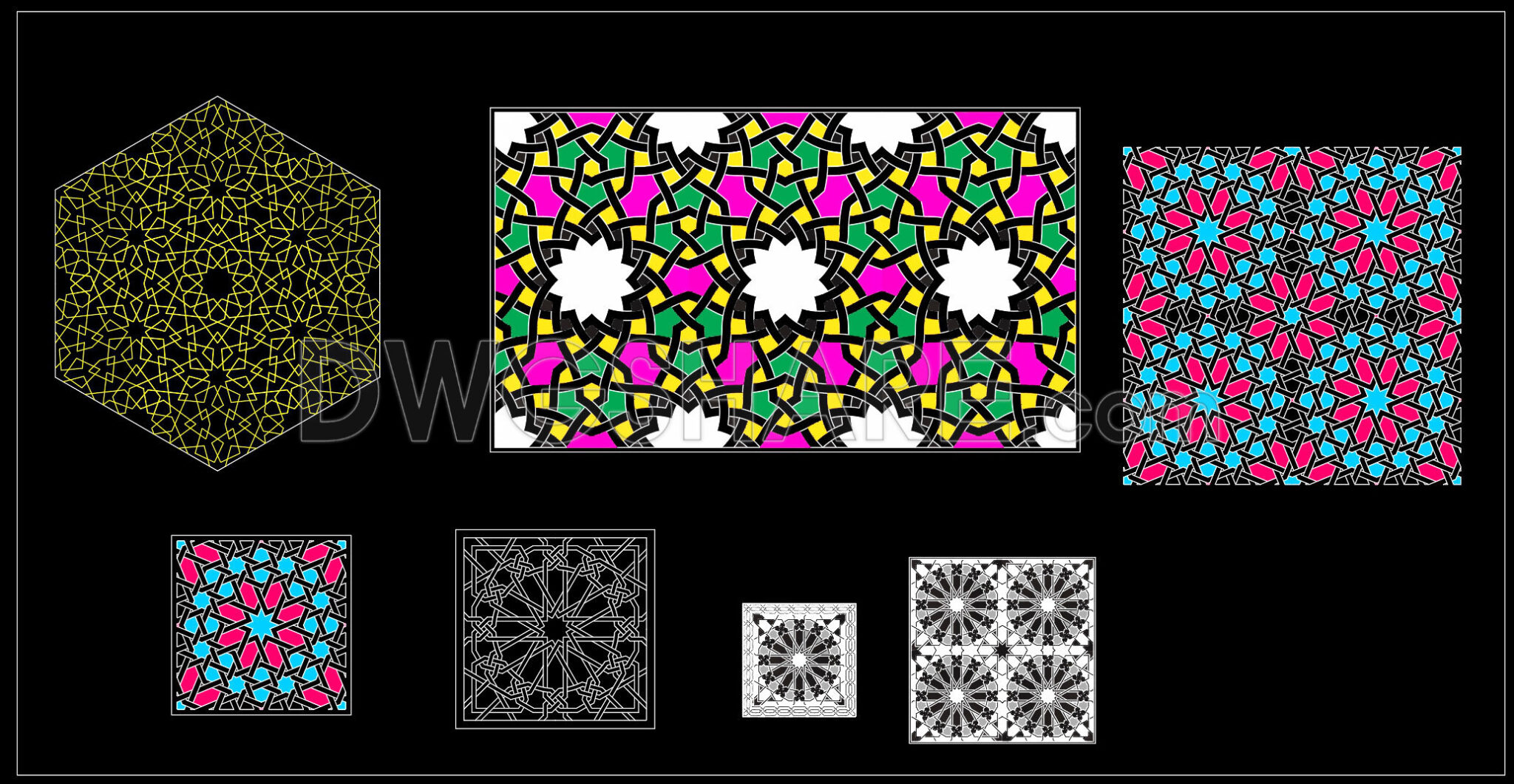 206. Download free CAD drawings of Islamic Geometric Patterns