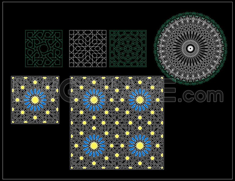 206. Download free CAD drawings of Islamic Geometric Patterns