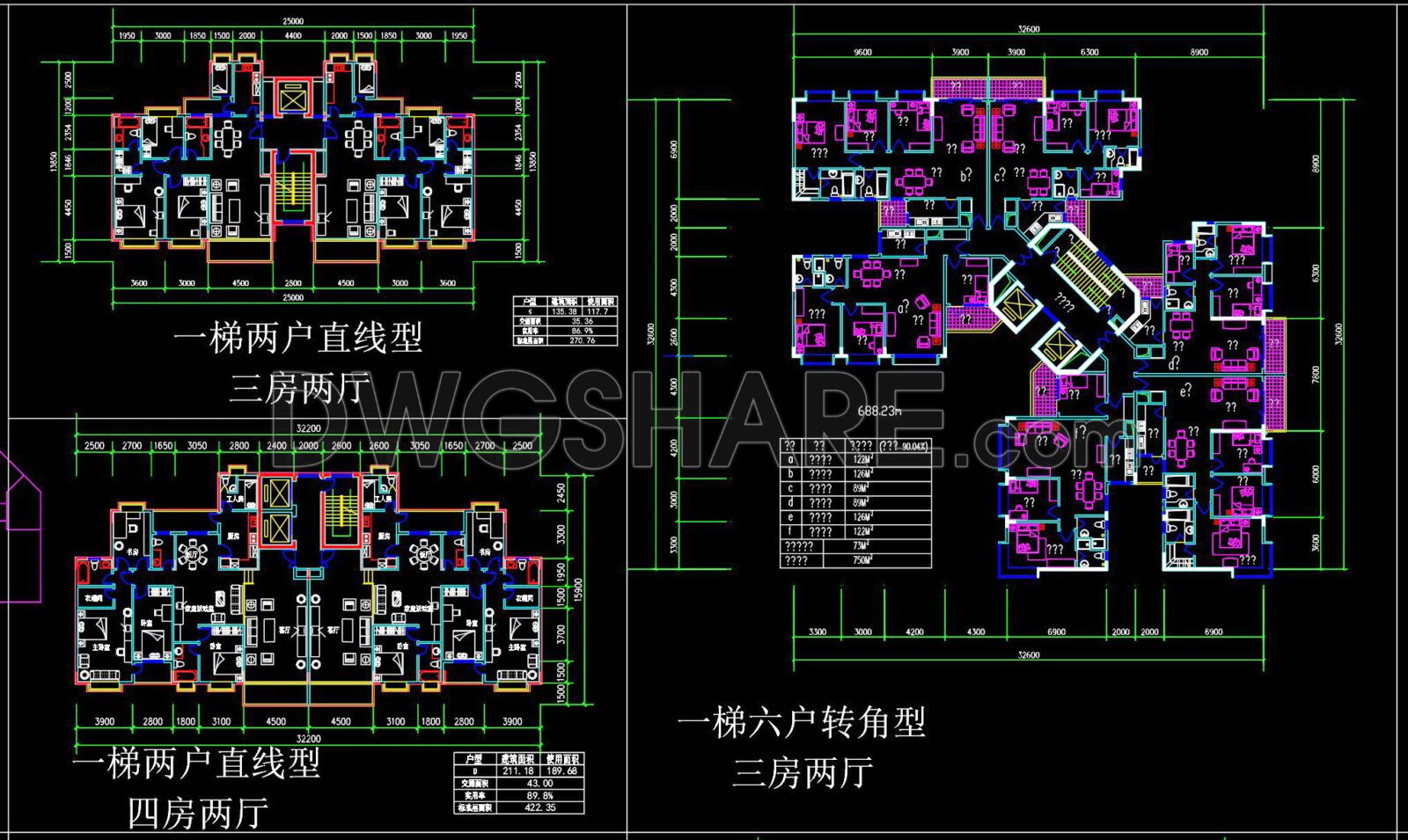 248. Free Download of CAD Drawings for Sample Apartment Floor Plans