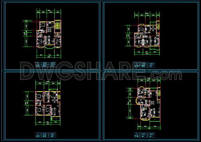 250. Free Download of CAD Drawings for Sample Apartment Floor Plans