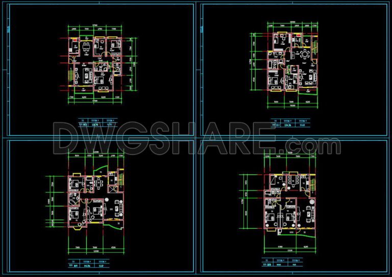 250. Free Download of CAD Drawings for Sample Apartment Floor Plans