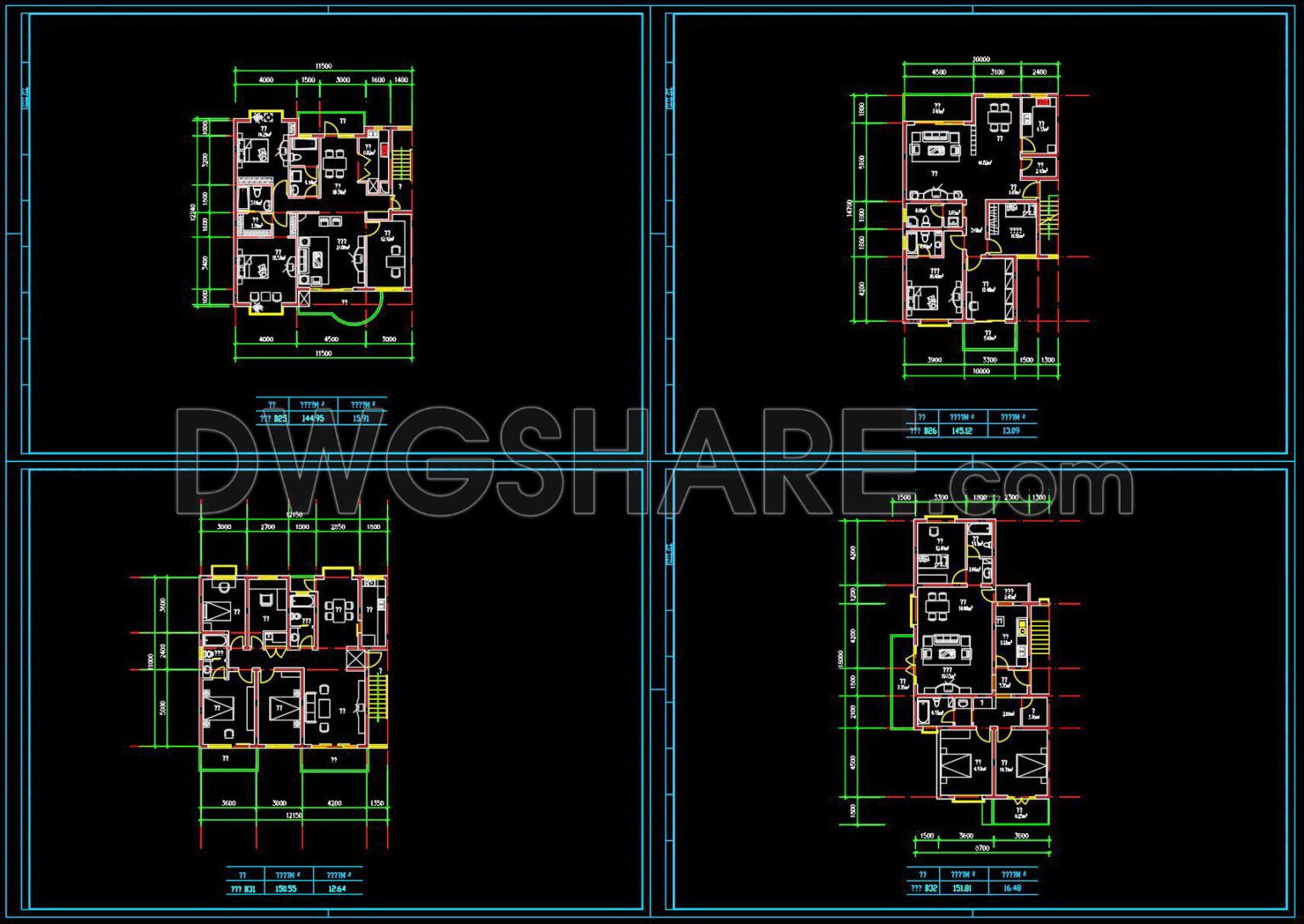 251. Free Download of CAD Drawings for Sample Apartment Floor Plans