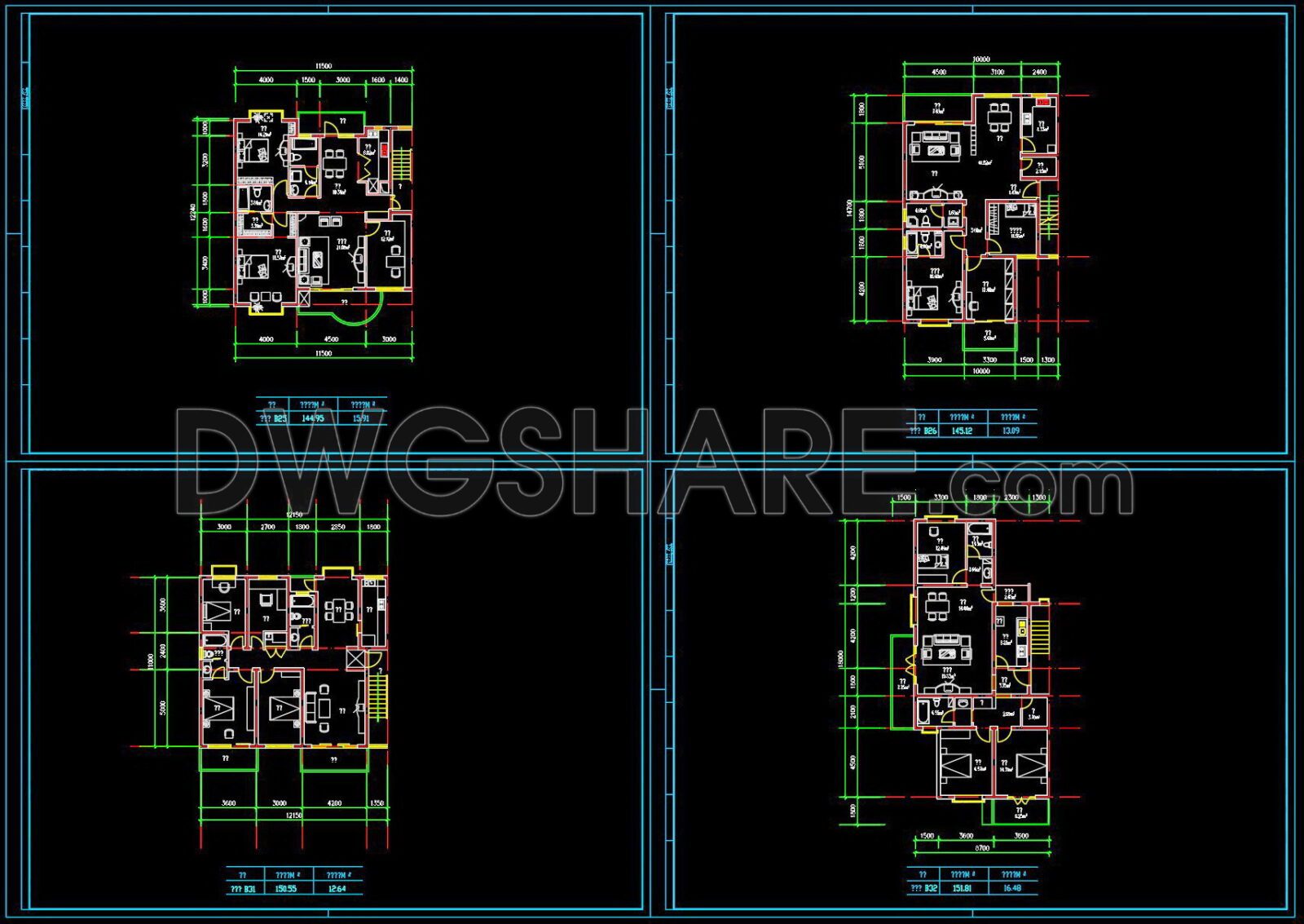 251. Free Download of CAD Drawings for Sample Apartment Floor Plans