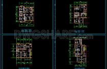 22.A set of trees and shrubs color top view AutoCAD blocks